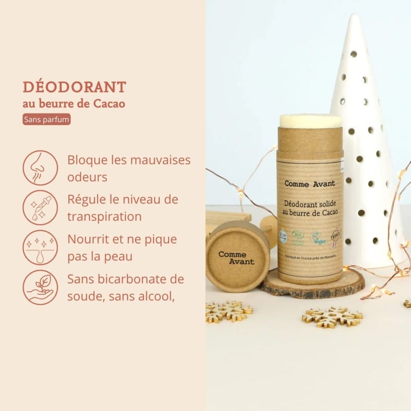 Déodorant solide Brut 60g beurre de cacao Comme Avant