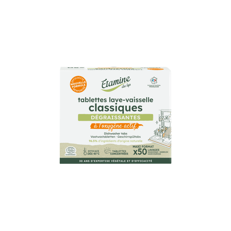 Tablettes lave-vaisselle x50 – Efficacité et écologie